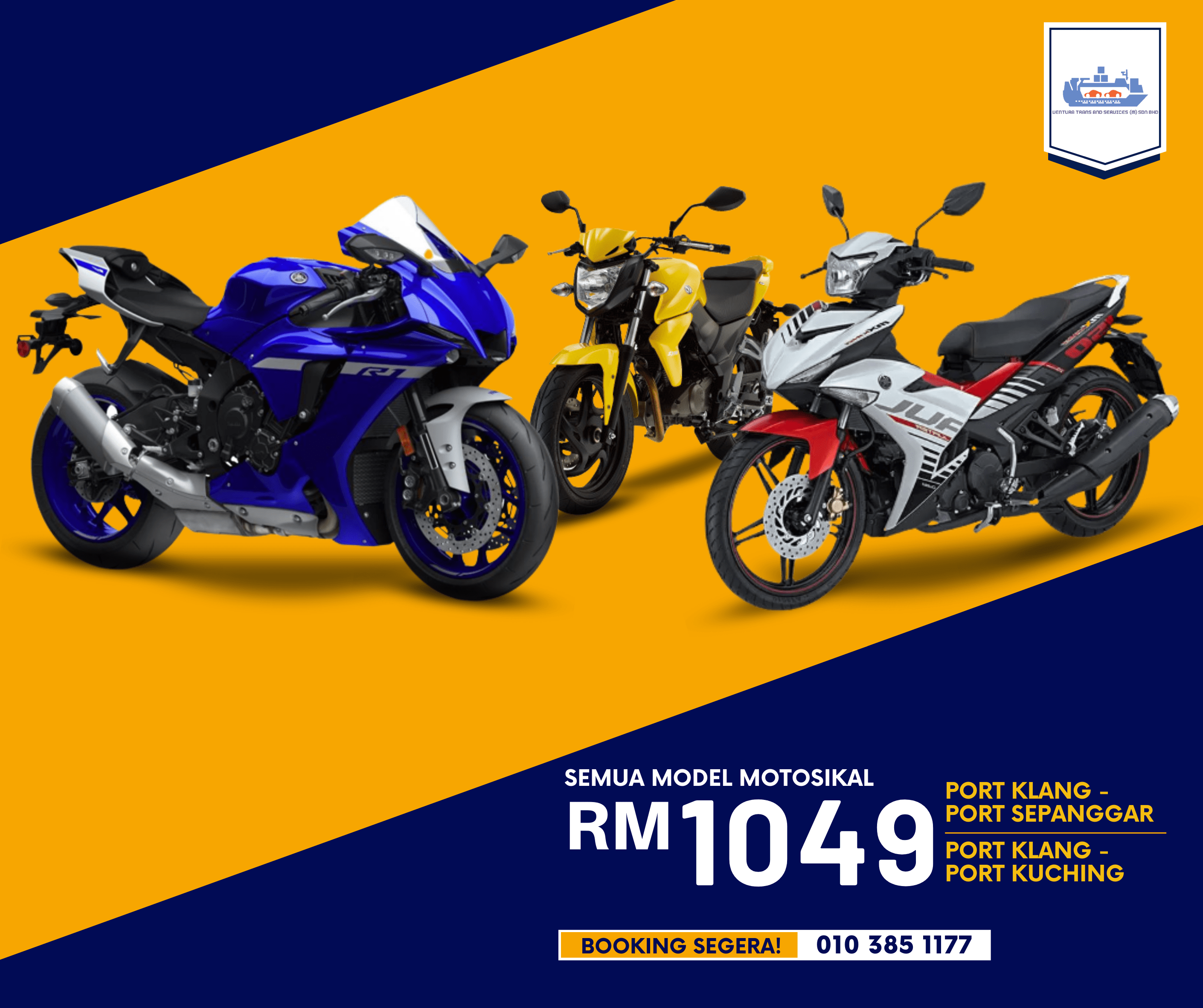 HANTAR MOTORSIKAL KE SABAH DAN SARAWAK BERSAMA VENTURA | Ventura Trans ...